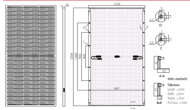 BIPV Monocrystalline PV Module 445W Mono Crystalline Solar Panel